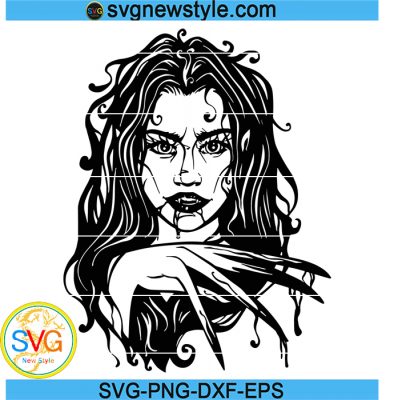 Vampire SVG, Vampire Woman SVG, Goth Svg, Gothic Svg, Fangs Svg, Png ...