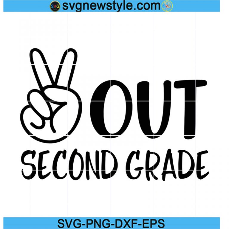 Peace Out Second Grade Svg, Boys Graduation Shirt Svg, PNG Silhouette Art
