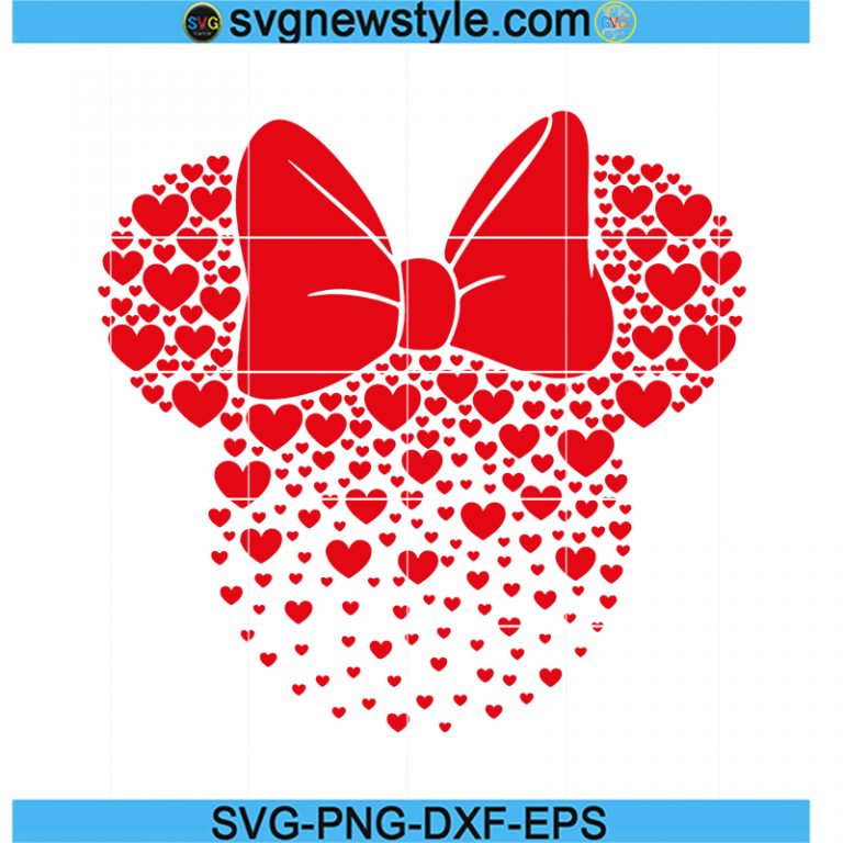 Mouse Hearts Svg, Mouse Valentine's Day Svg, PNG EPS DXF Cricut File ...
