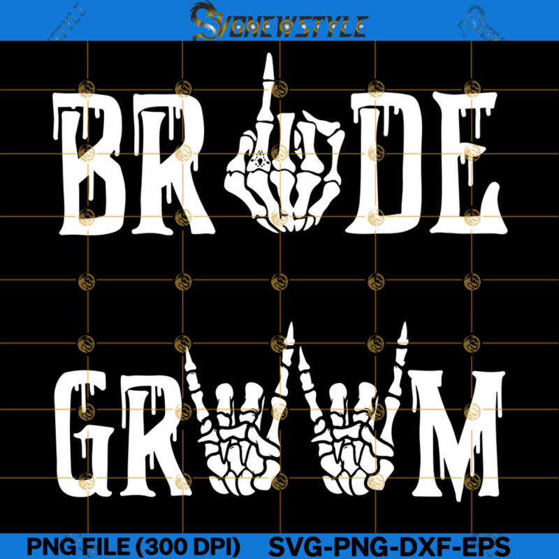 Gothic Bride And Groom Engaged Svg, Png, Dxf, Eps, Svg Files For Cricut