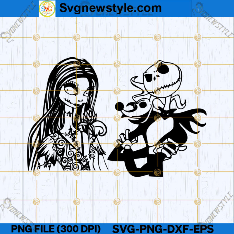 Double Jack And Sally SVG, Jack Skellington And Sally SVG, PNG