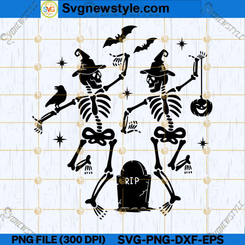 Spooky Skeleton Dance SVG, Ghostly Dancing Bones SVG, PNG
