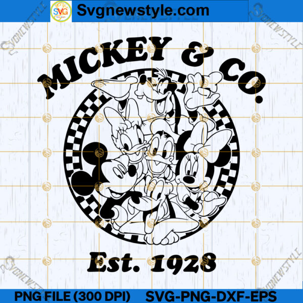 Vintage Mickey And Company SVG, Retro Mickey Mouse SVG, PNG
