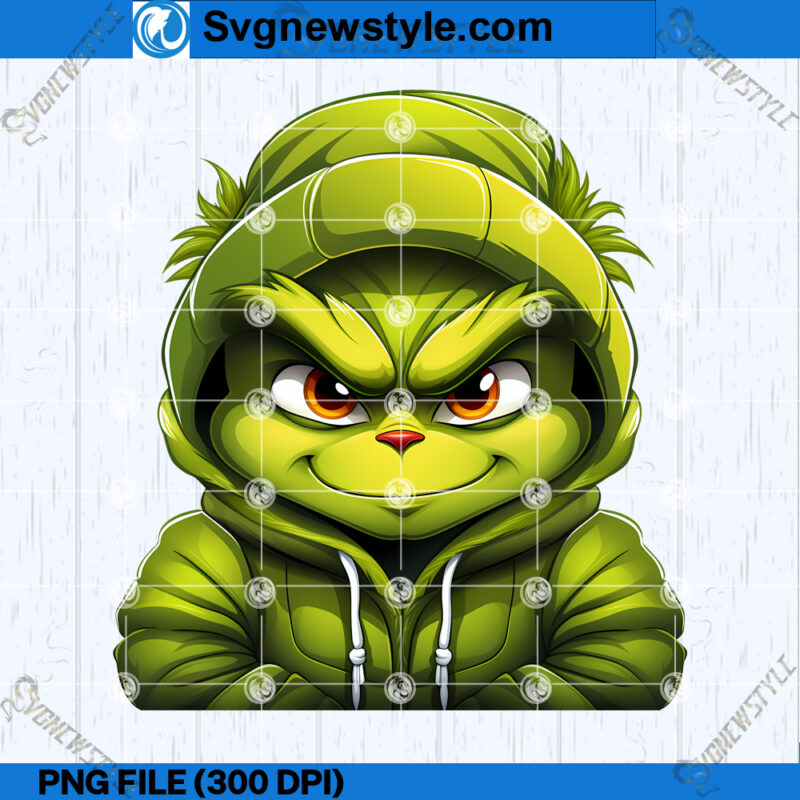 Chibi Grinch PNG, Cute Grinch Face PNG, Shirt Design