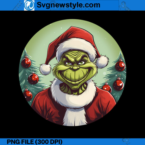 Grinch Face Clipart PNG, Christmas Grinch PNG, Instant Download