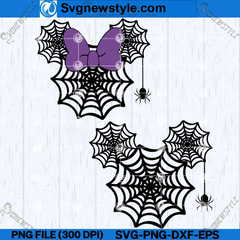 Mouse Spider Web Halloween SVG Design, PNG, DXF, EPS, Cut File Svg