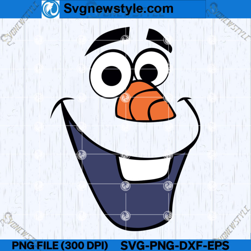 Snowman Face SVG Design, Olaf Face Svg, PNG, DXF, EPS, Cricut File