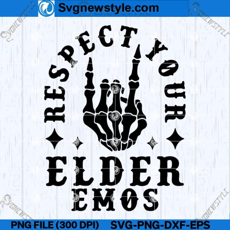 Respect Your Elder Emos SVG Design, PNG, DXF, EPS, Digital Cut File