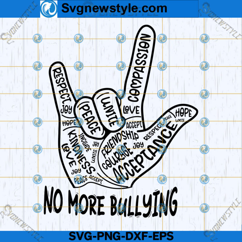 No More Bullying SVG, Unity Day SVG, PNG, Instant Download