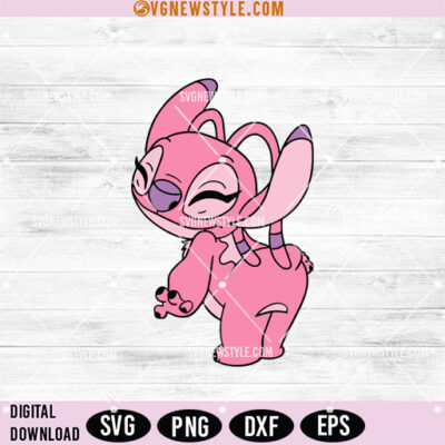 Disney Stitch Angel SVG, Cute Angel Stitch SVG, Png For Cricut & Silhouette