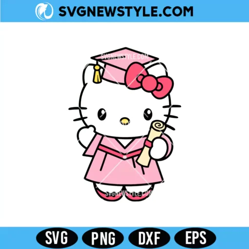 Hello Kitty Graduation Svg, Hello Kitty PNG For Cricut, Instant Digital ...