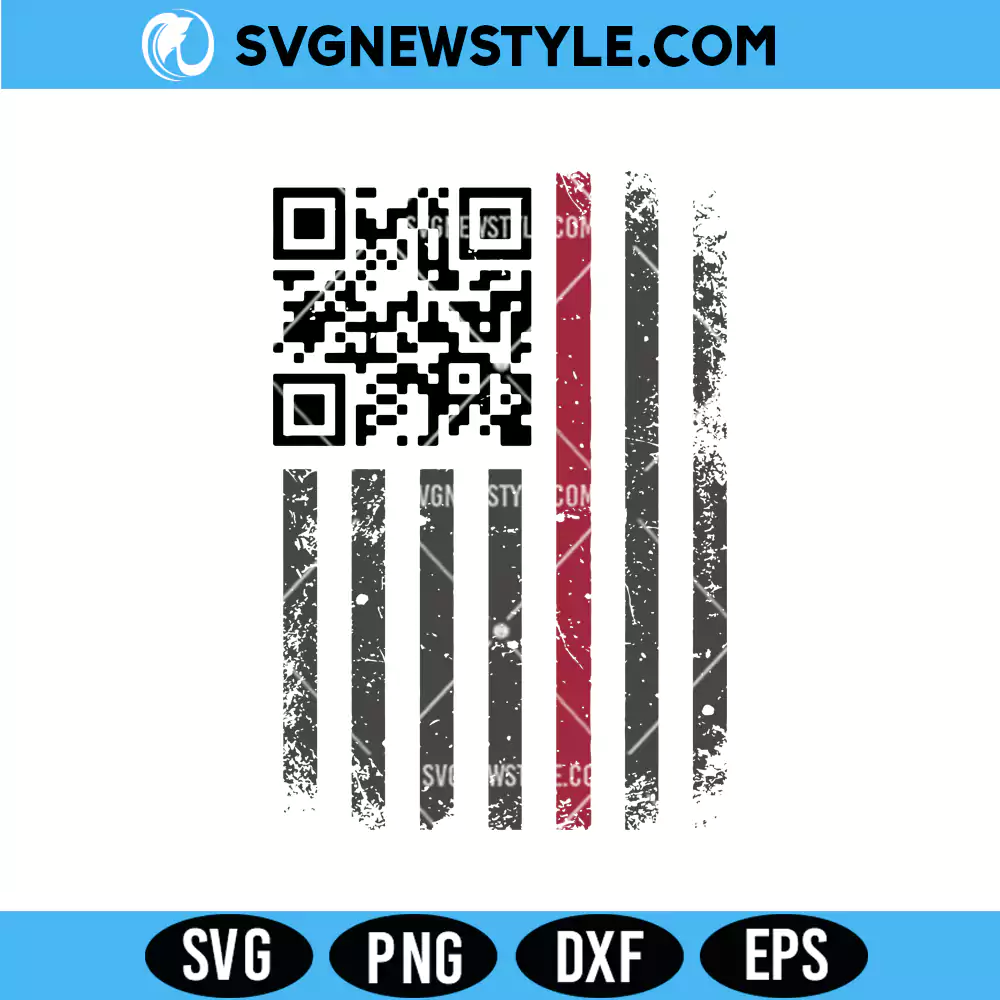 Trump Dance QR Code Svg, Patriotic Thin Red Line Svg, PNG DXF, Digital ...