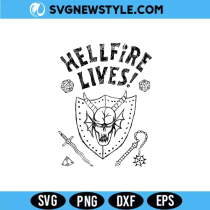 Stranger Things Hellfire Lives SVG, PNG DXF EPS | Digital Download